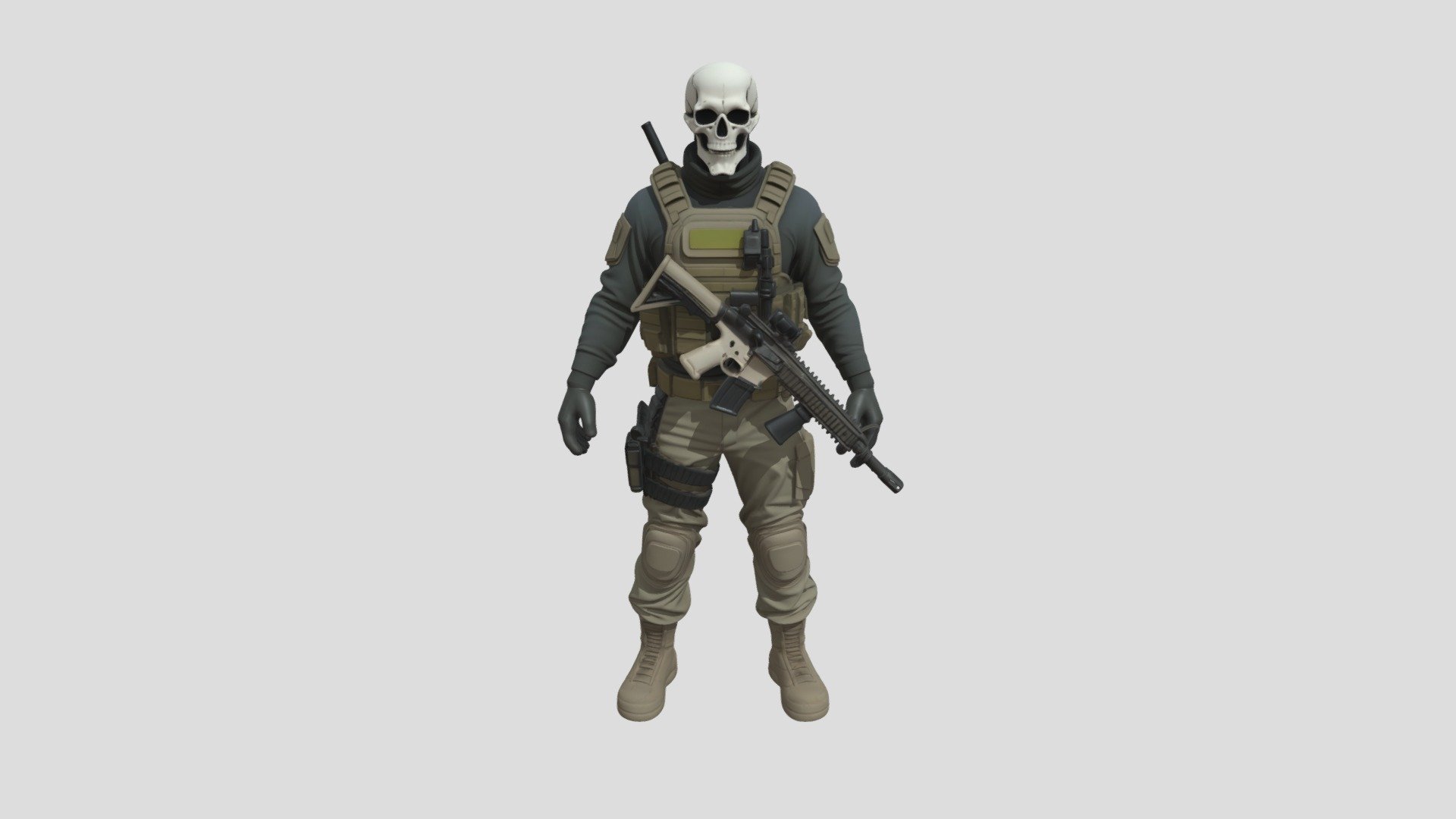 Tactical Mercenary with Skull Mask - Download Free 3D model by loundzzz ...