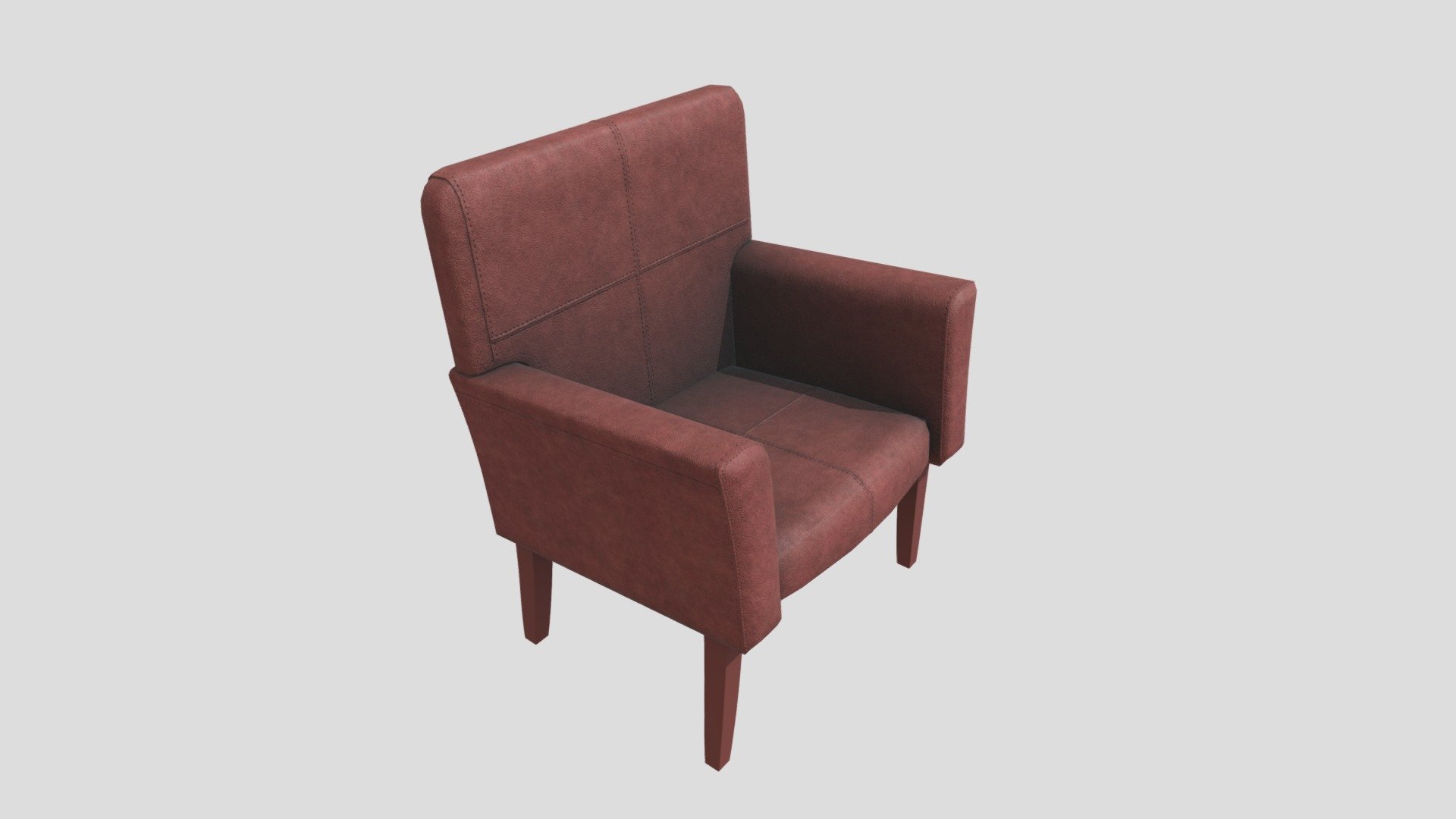 Leather Chair - 3D model by Rup.Karan [d0591a0] - Sketchfab