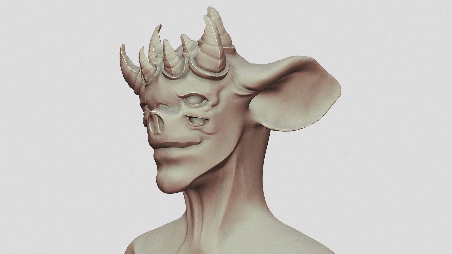Horned Pig Man - 3D model by BlauUsagi [d05dad5] - Sketchfab