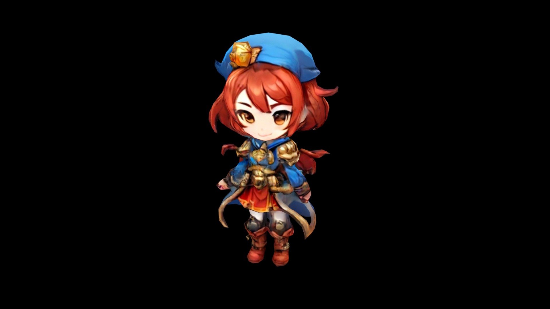 A sticker featuring a chibi-style portrait of a - Download Free 3D ...