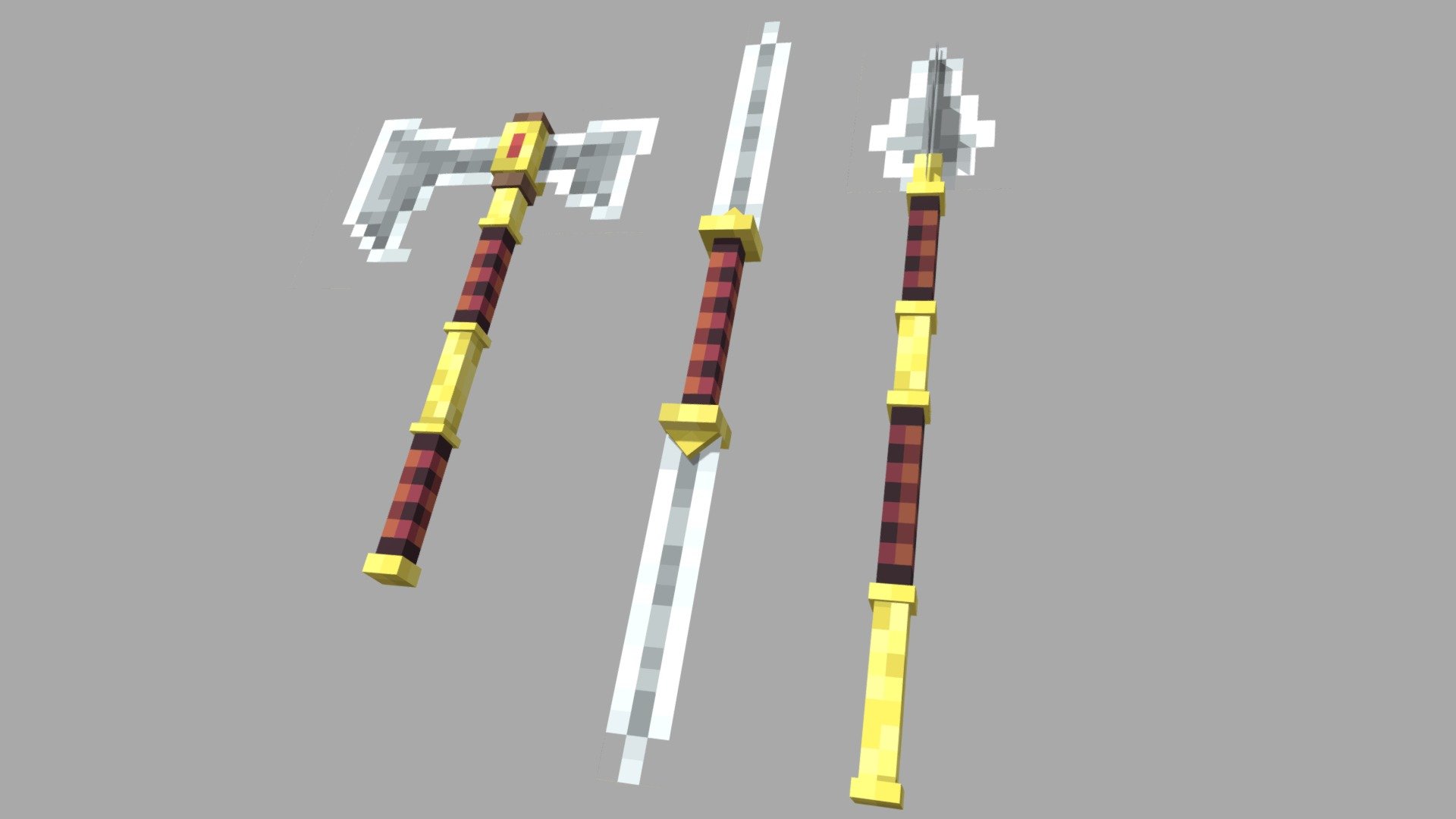 Steel weapon pack v.3 - 3D model by Dandrrick [d0684ef] - Sketchfab
