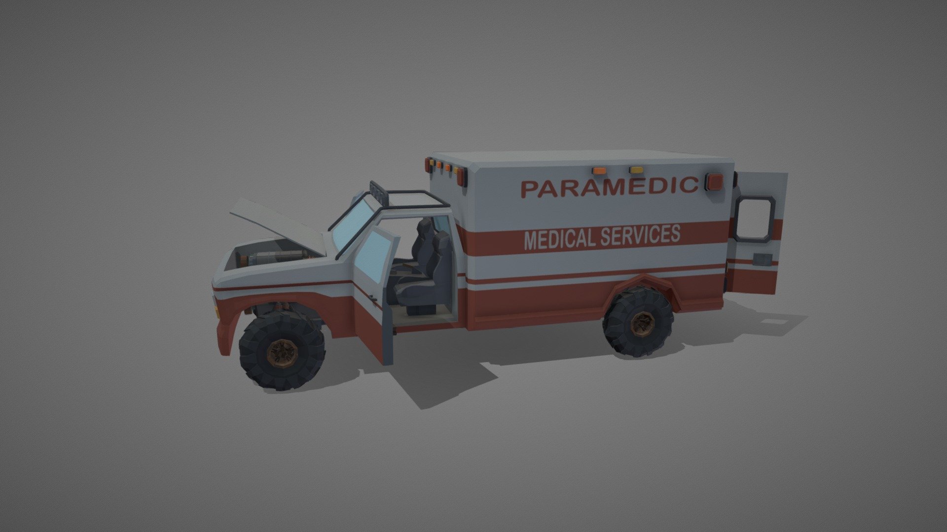 Low Poly Post Apocalypse Simple Ambulance - 3D model by Modus Studio ...