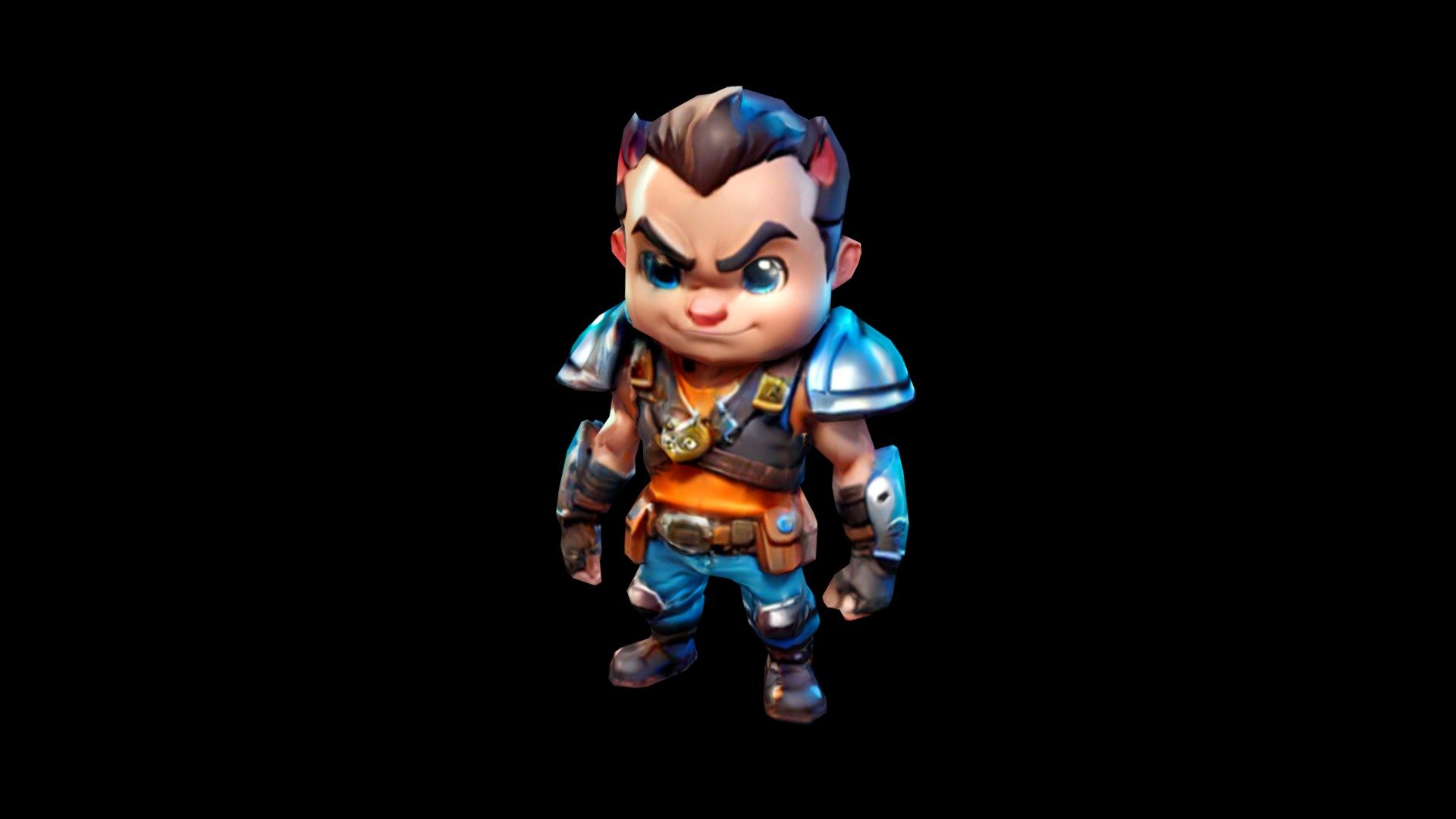 Angry Video Game Dude- style character with blue - Download Free 3D ...