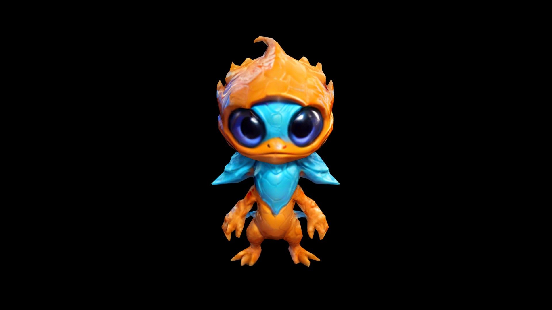 Colorful animated digital toy in shades of orang - Download Free 3D ...