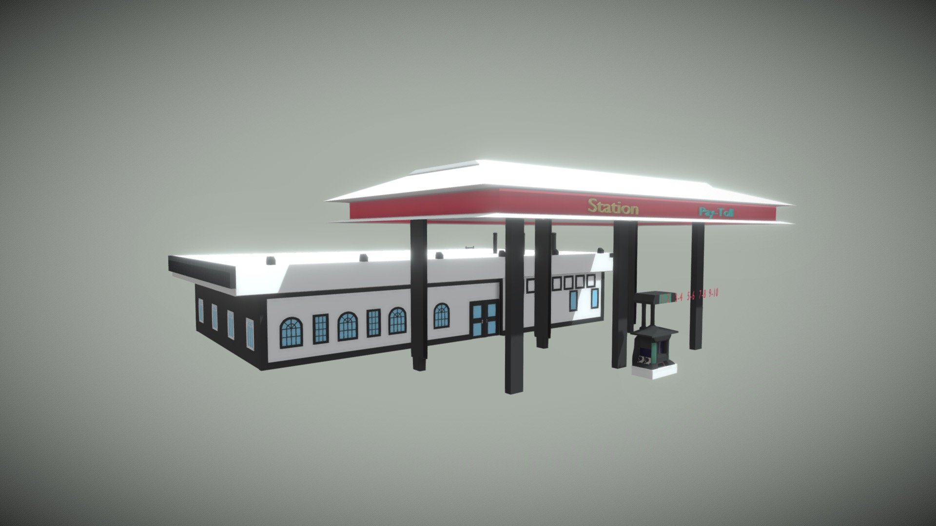 Gas Station - Download Free 3D model by hnanw [d07af27] - Sketchfab