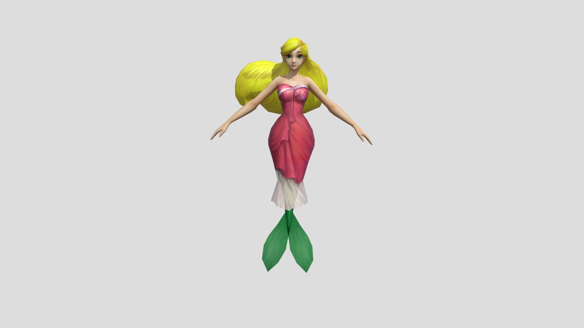 Beautiful Blonde Mermaid - 3D model by Tomodachi Princess ...