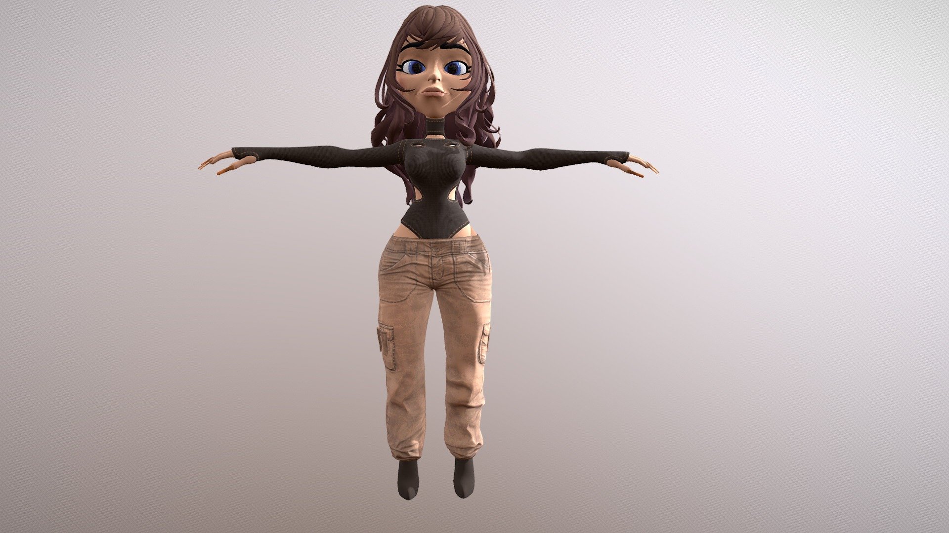 Female stylized character rigged face and body - 3D model by santeria ...