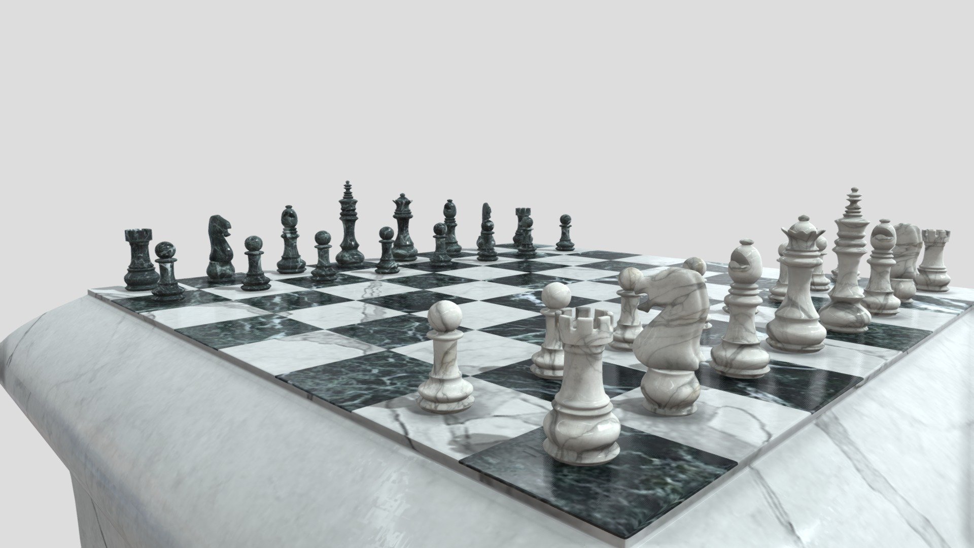 Marble chess table - 3D model by sidadi [d08c025] - Sketchfab
