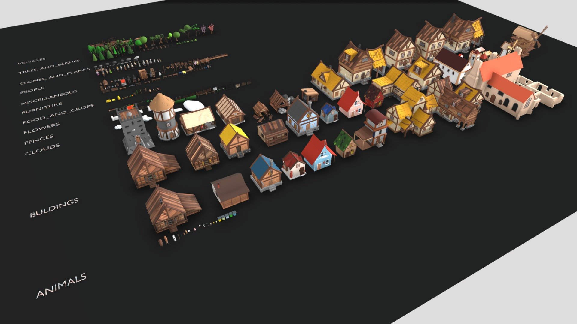Village asset pack - Buy Royalty Free 3D model by Dav1d- [d08c2f9 ...