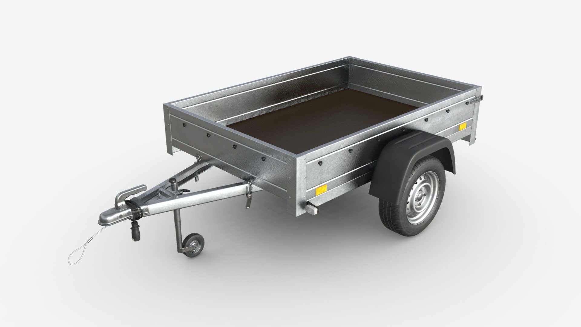 Single axle car trailer with jockey wheel - Buy Royalty Free 3D model ...