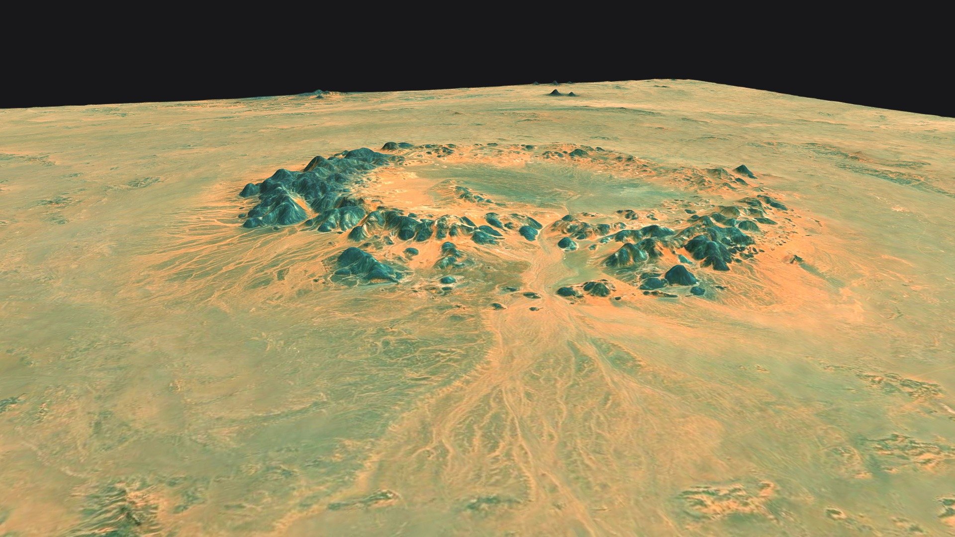 Oasis, Impact crater, Libya - Download Free 3D model by Matthias Ebert ...