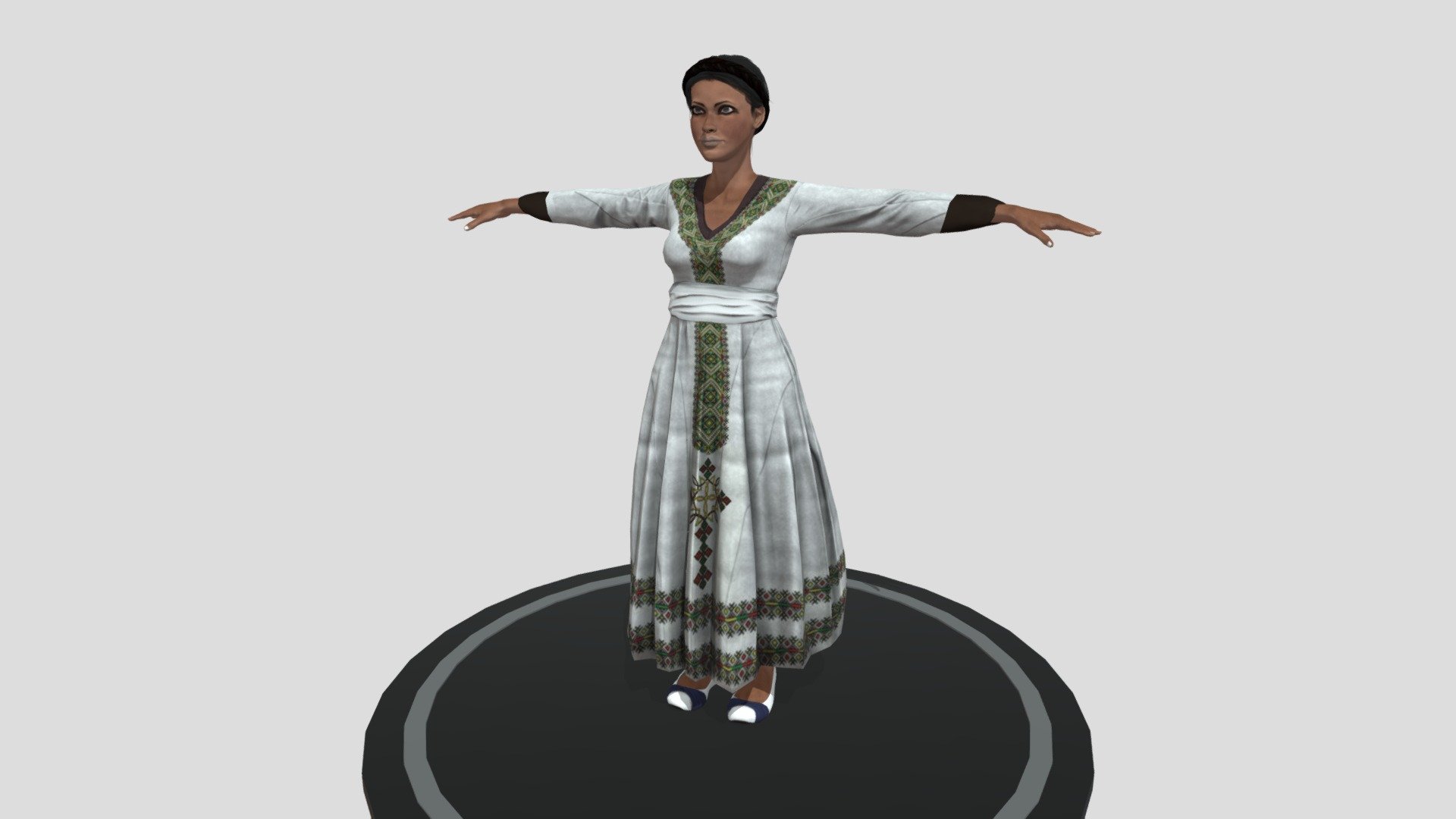 Ethiopian woman wearing long cultural cloth - 3D model by wondiealexio ...