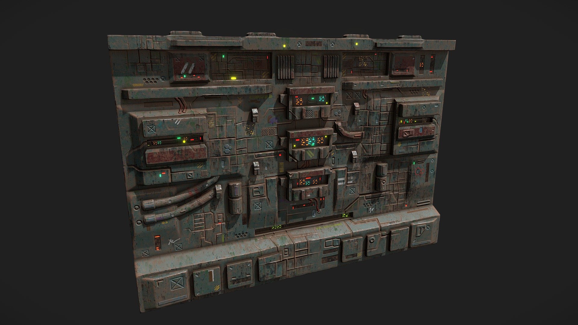 Low poly sci fi facade environment asset 1 - 3D model by Alexandr33D ...