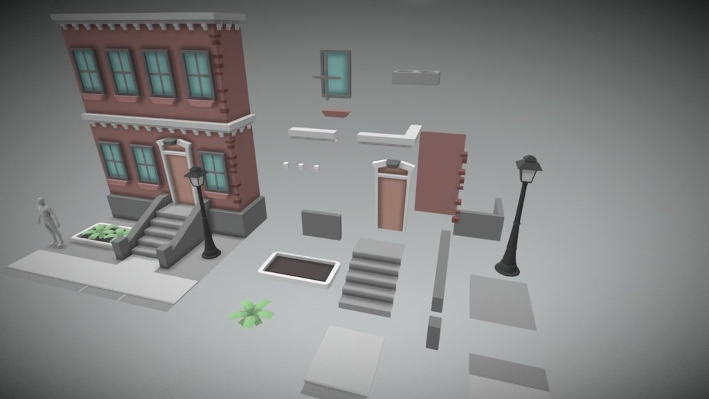 Modular Building Model - 3D model by blinky_biII [d0a43ee] - Sketchfab