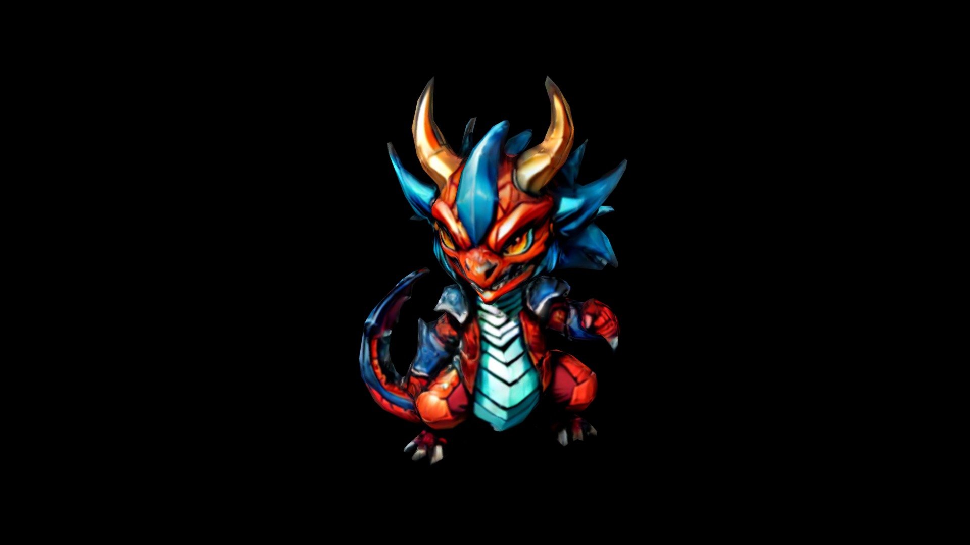 Dragon Fighter The fierce red dragon stands read - Download Free 3D ...