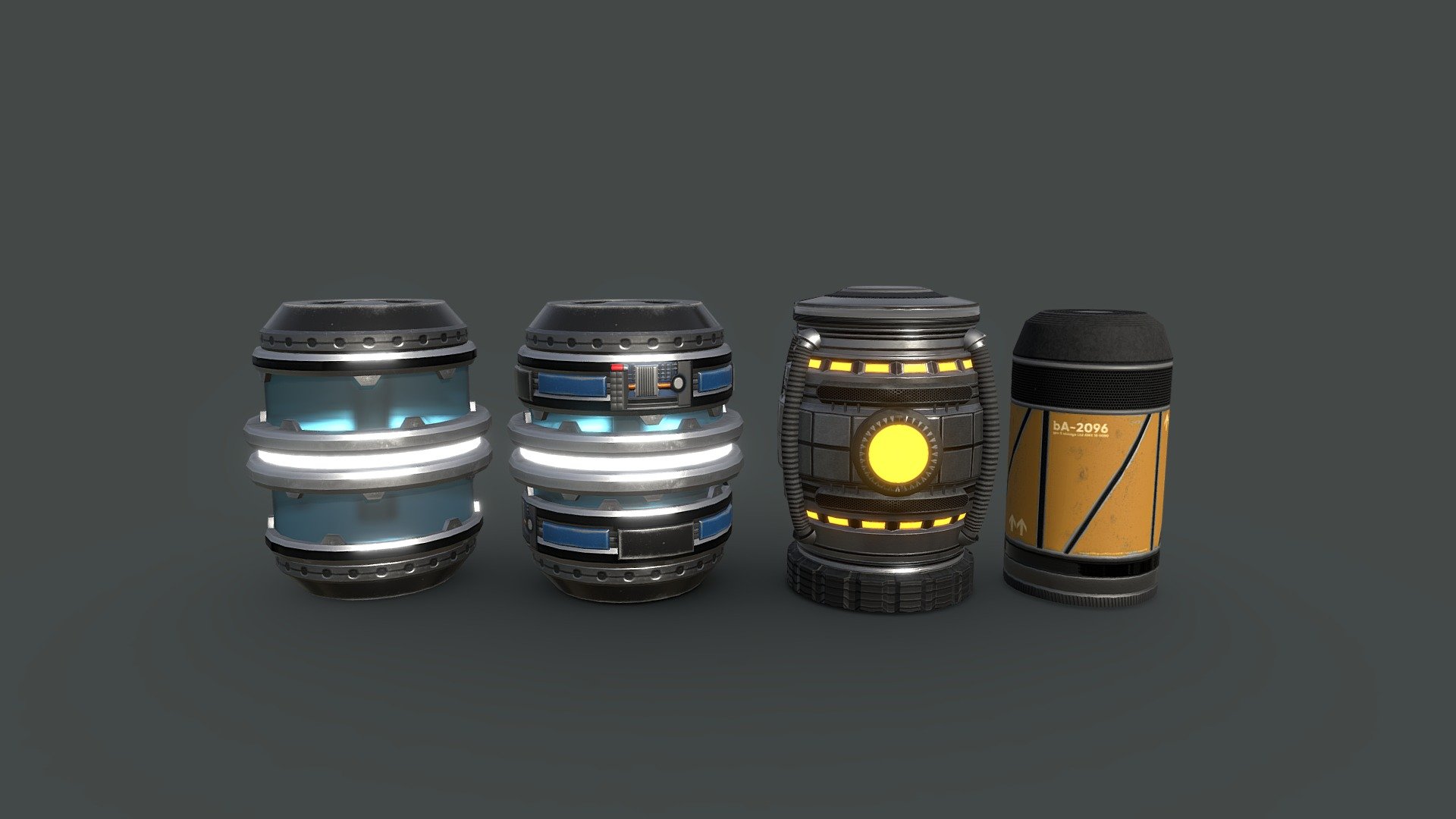 Sci - fi barrels pack - Download Free 3D model by assetfactory [d0c697f ...