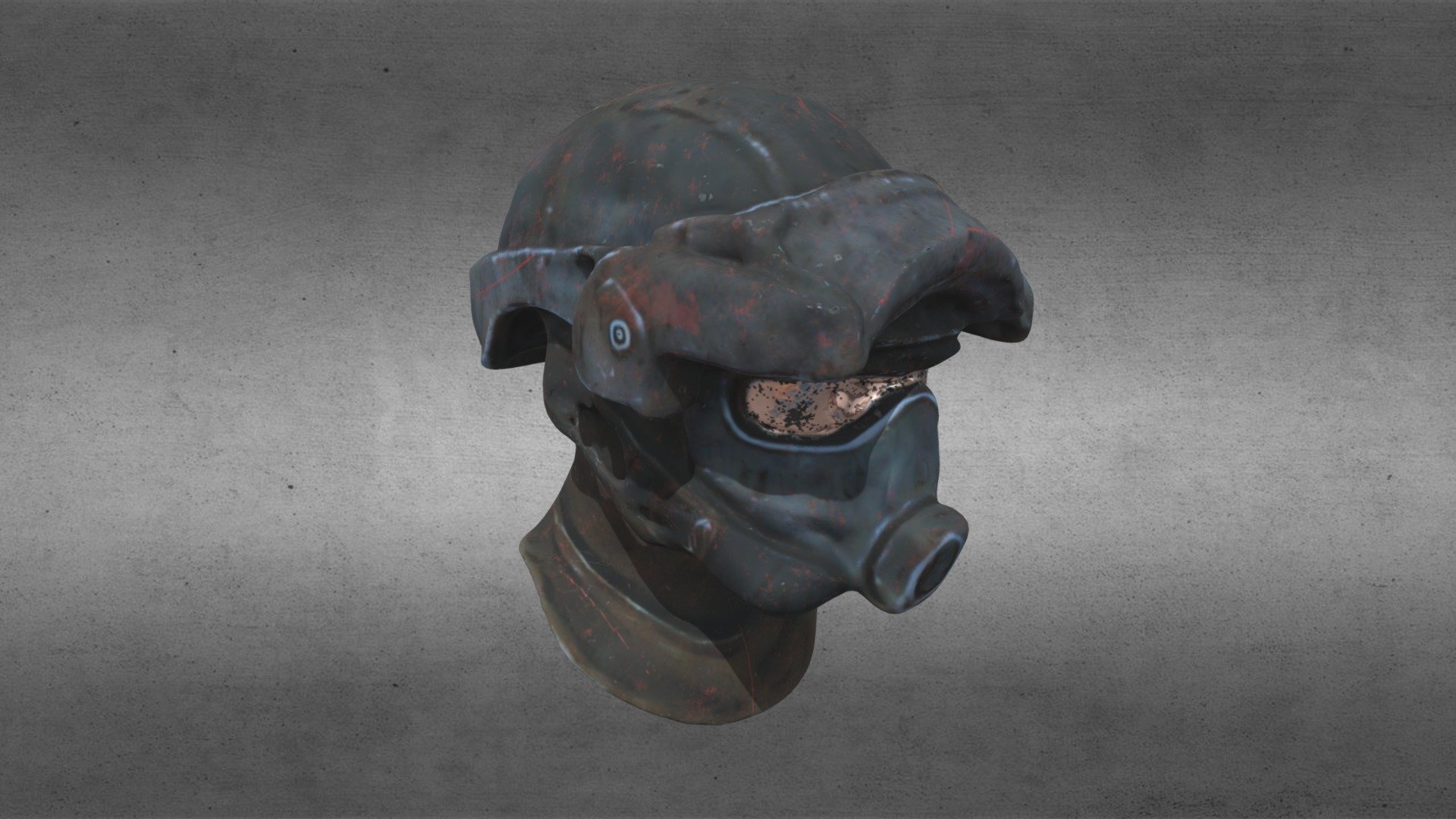 post apocalyptic rusty helmet - Download Free 3D model by vicente ...