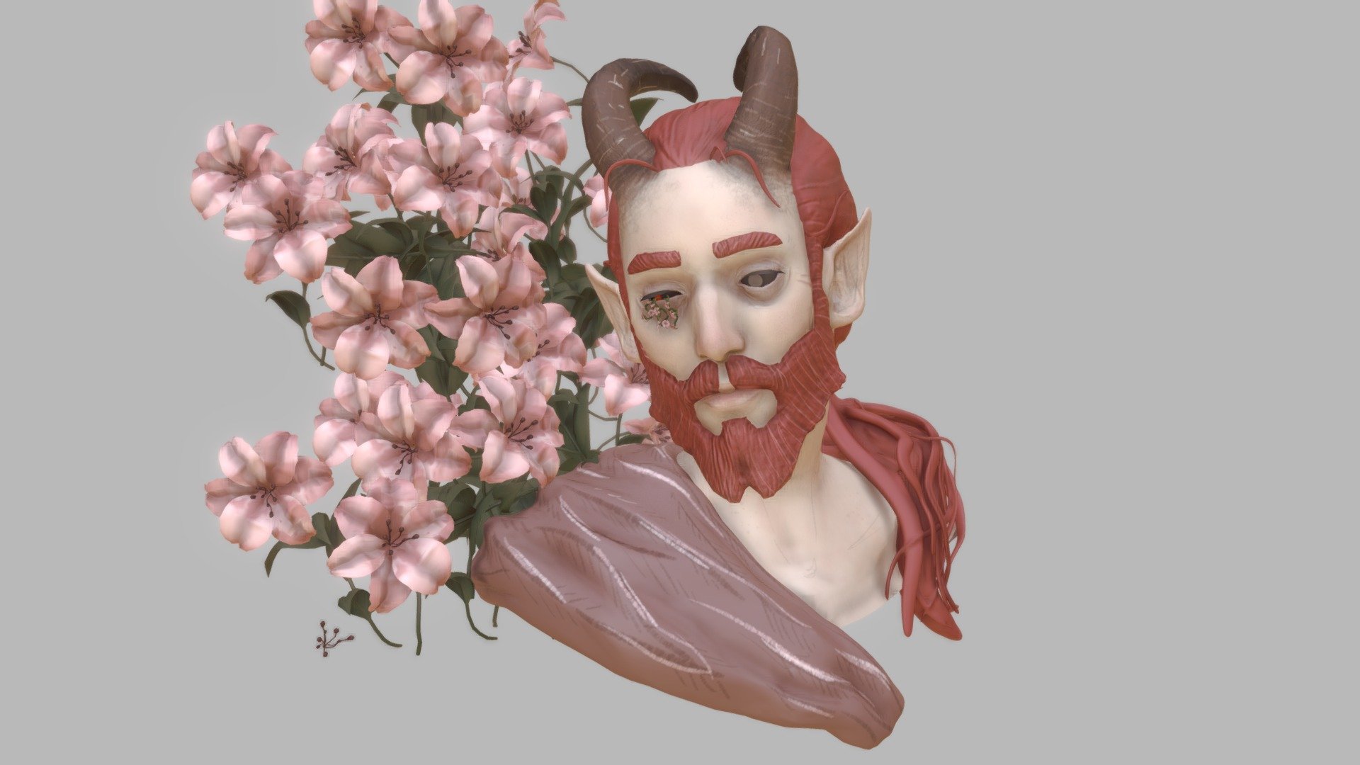 Satyr in flowers - Download Free 3D model by Coffeek (@coffe0wolf ...