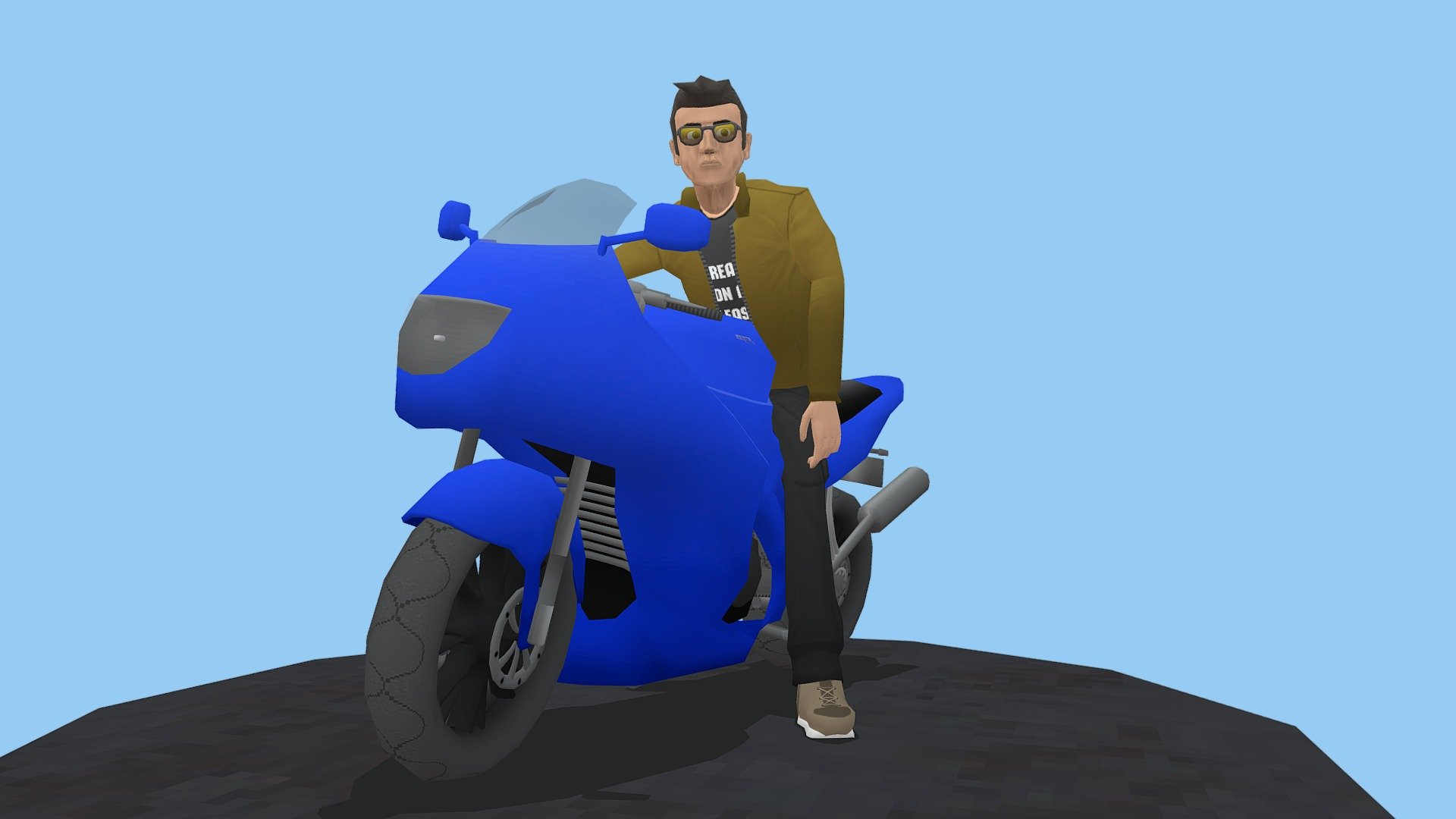 Lowpoly Pixel Biker - 3D model by XxxVinierEmUxxX [d0c9b41] - Sketchfab