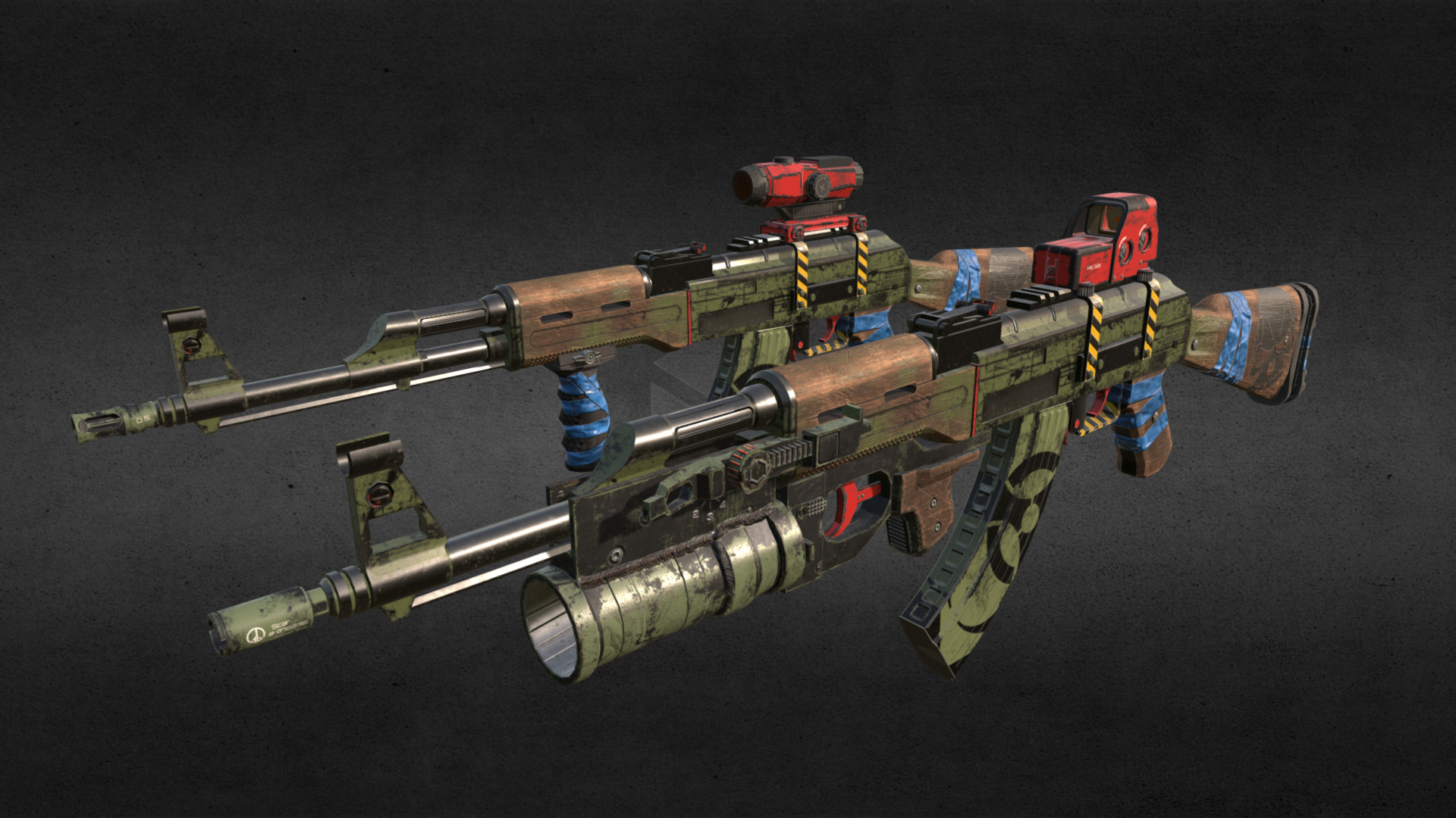 AK 47 Custom - 3D model by Vadim_Boyko [d0cca93] - Sketchfab