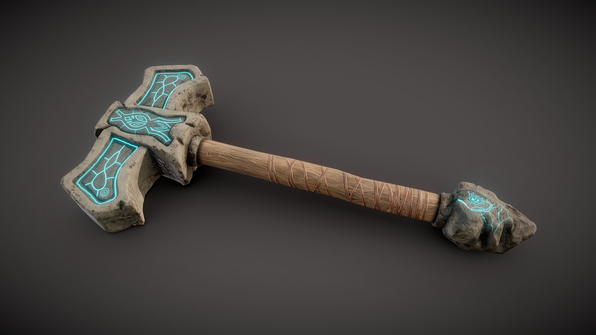 Stone hammer textured in InstaMat - 3D model by wojciechmiedziocha ...