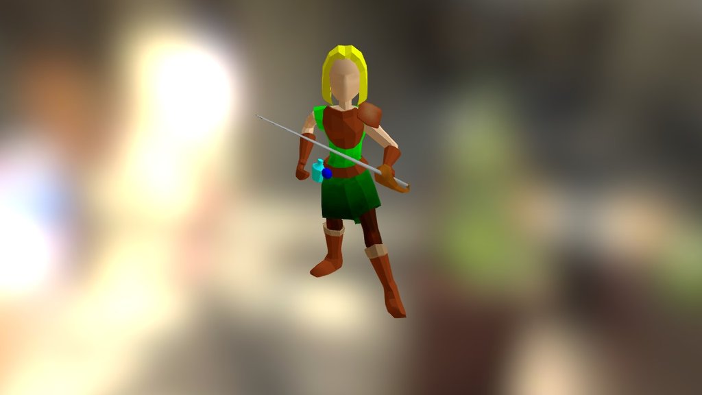 Low Poly Fencer - 3D model by camneely [d0d3f6d] - Sketchfab