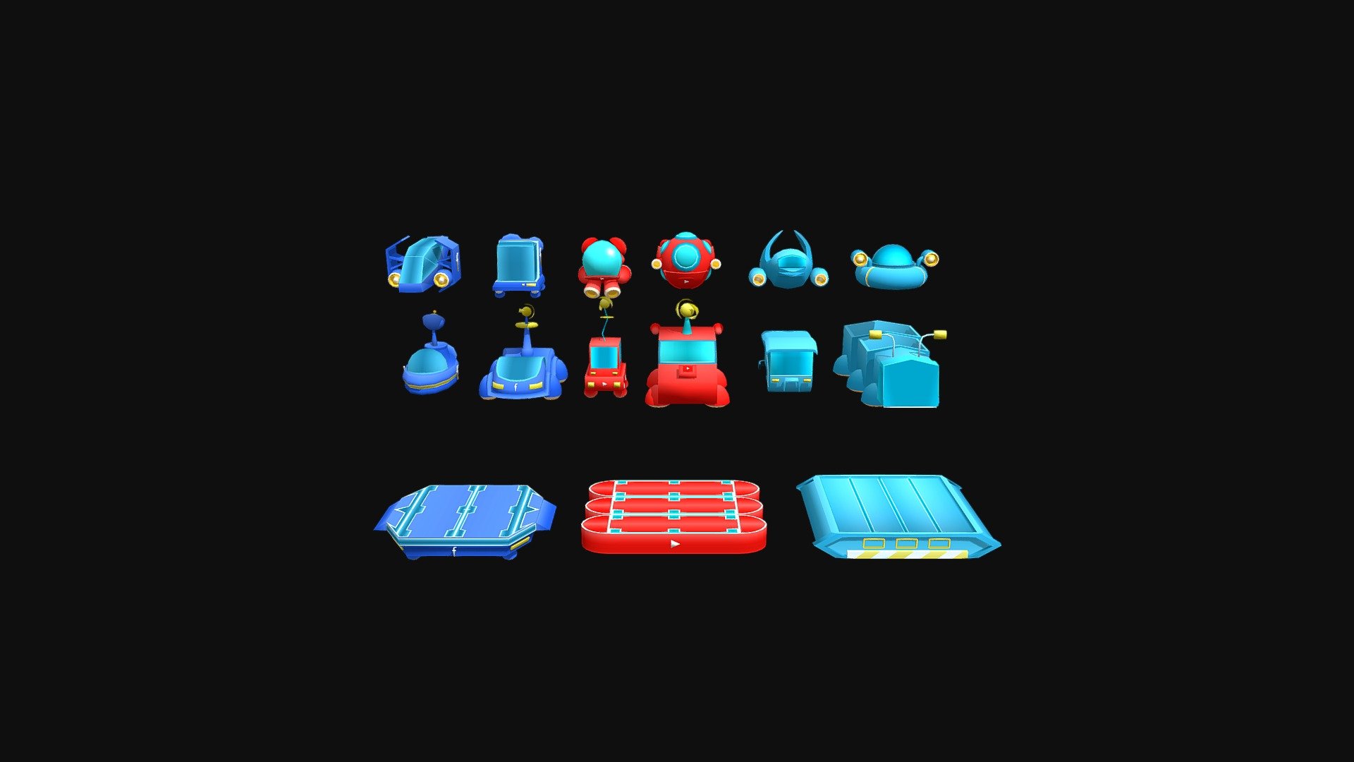 low poly sci-fi vehicles - 3D model by Renzo Solorzano ...