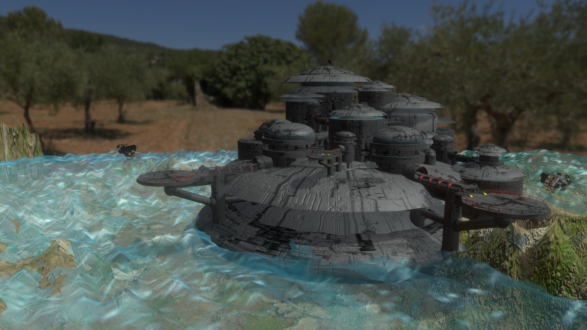 Sci-Fi Planet Cargo and Fuel Station Outpost - Download Free 3D model ...