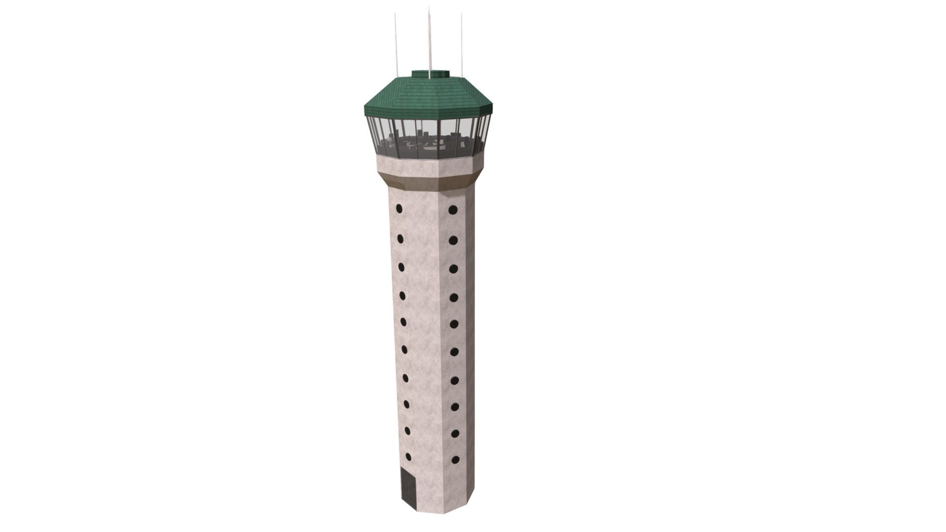 Airport Control Tower Exterior and Interior - Buy Royalty Free 3D model ...