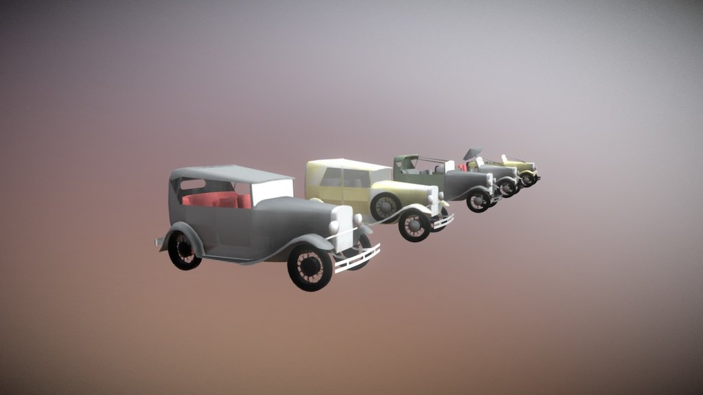 model Car Retro - 3D model by RO_JA [d0e7ed6] - Sketchfab