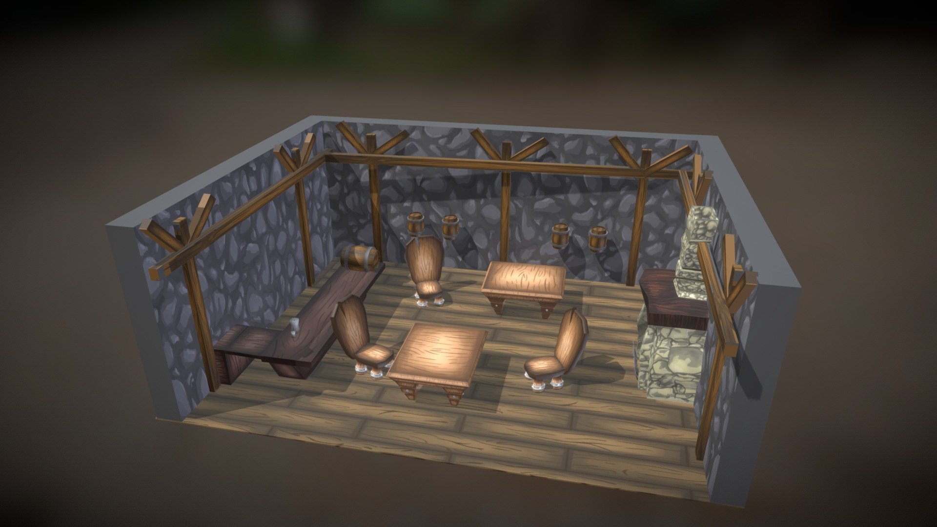 Cartoony Bar room - Download Free 3D model by Liliane (@Liliane3D ...