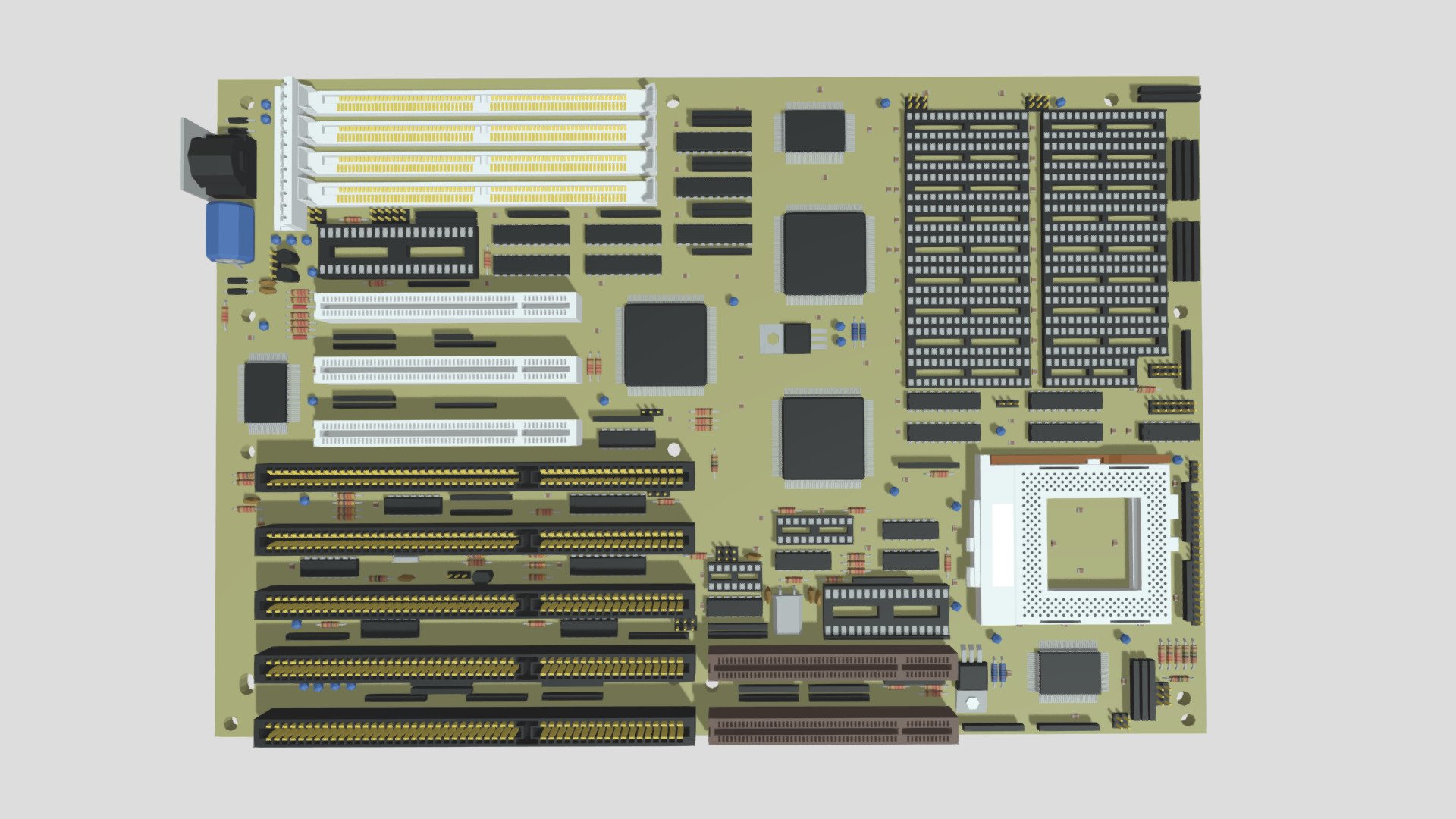 [Low Poly] Motherboard Biostar MB-1500PCT-A - 3D model by Хлюпич ...