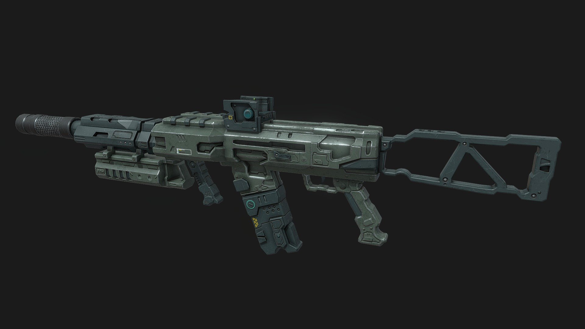 Futuristic dark assault rifle - 3D model by Alexandr33D (@vympel ...