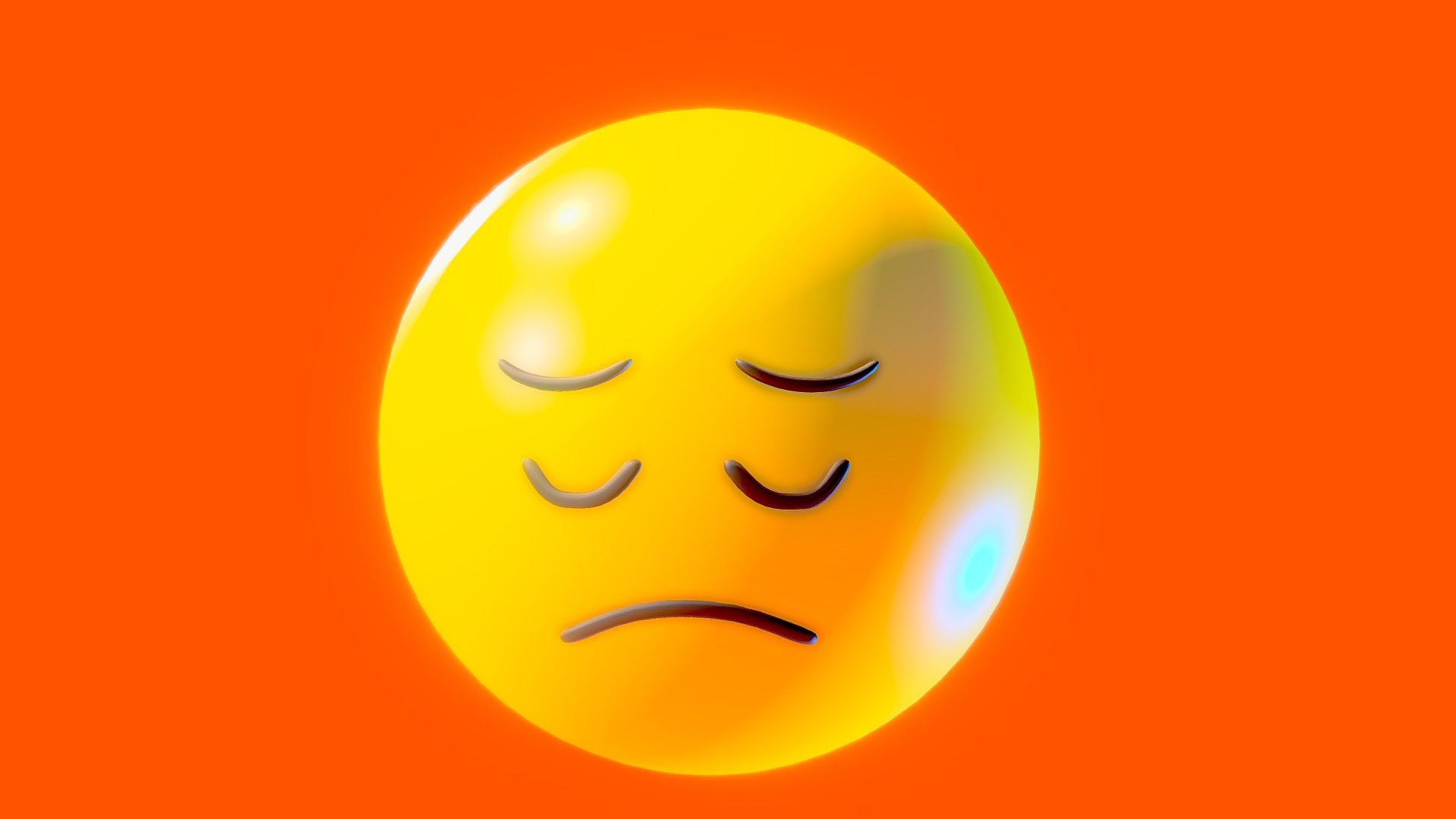 Disappointed Face Emoticon Emoji or Smiley - 3D model by pakyucangkun ...