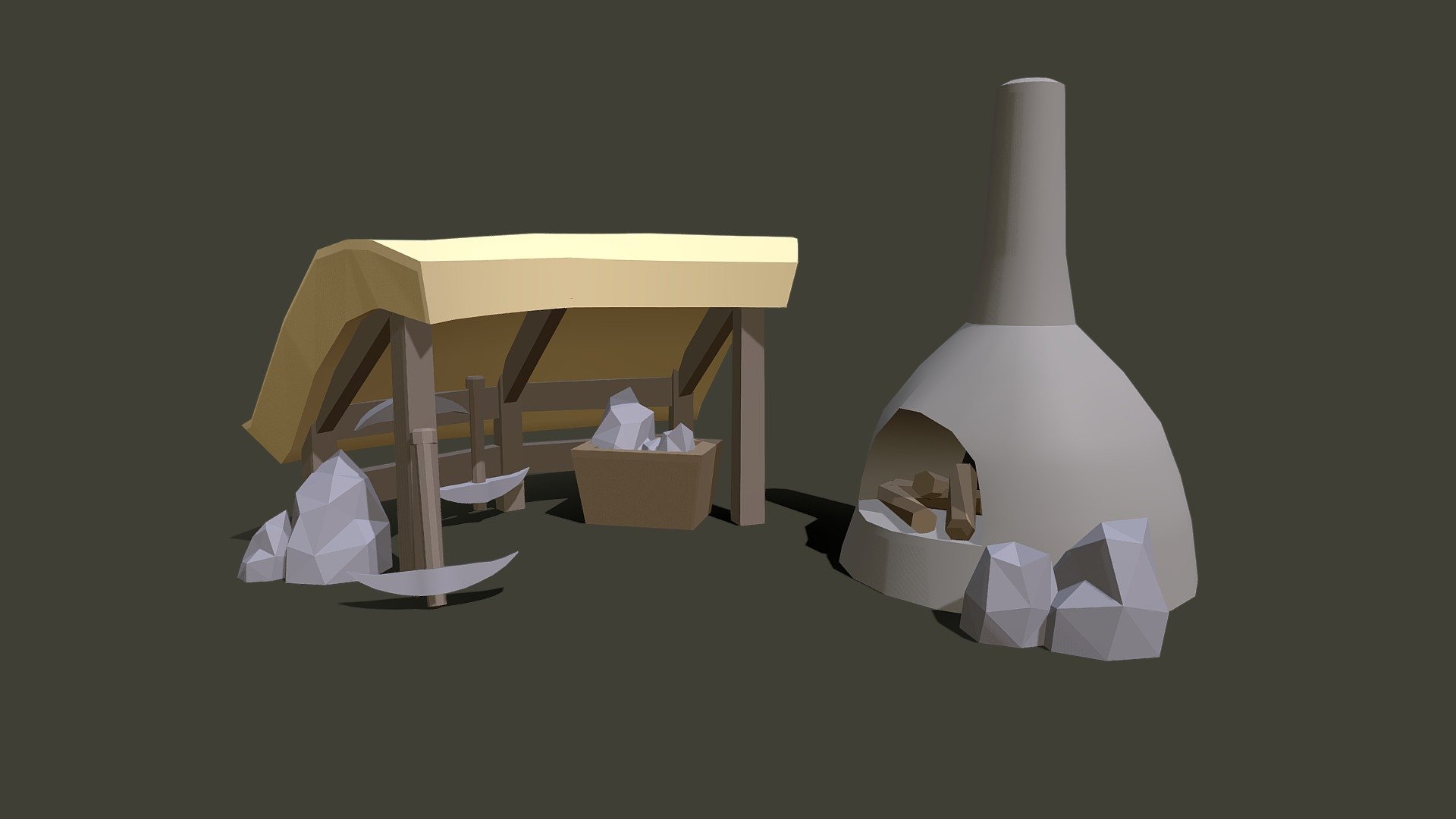 Stylised Medieval Buildings - Mine - Download Free 3D model by Cleo Renshaw (@cleorenshaw ...