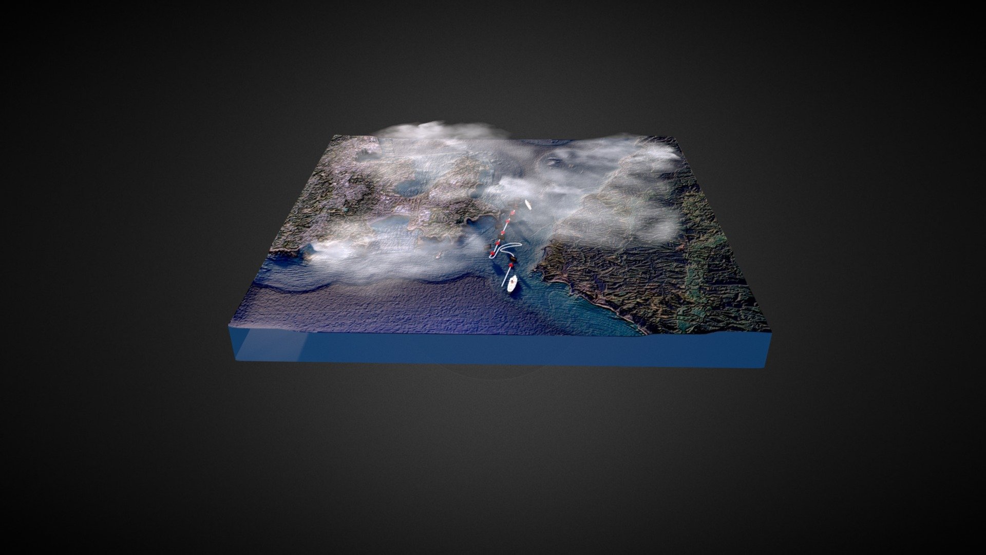 Wahine Disaster Map - 3D model by camulongmedia [d105235] - Sketchfab
