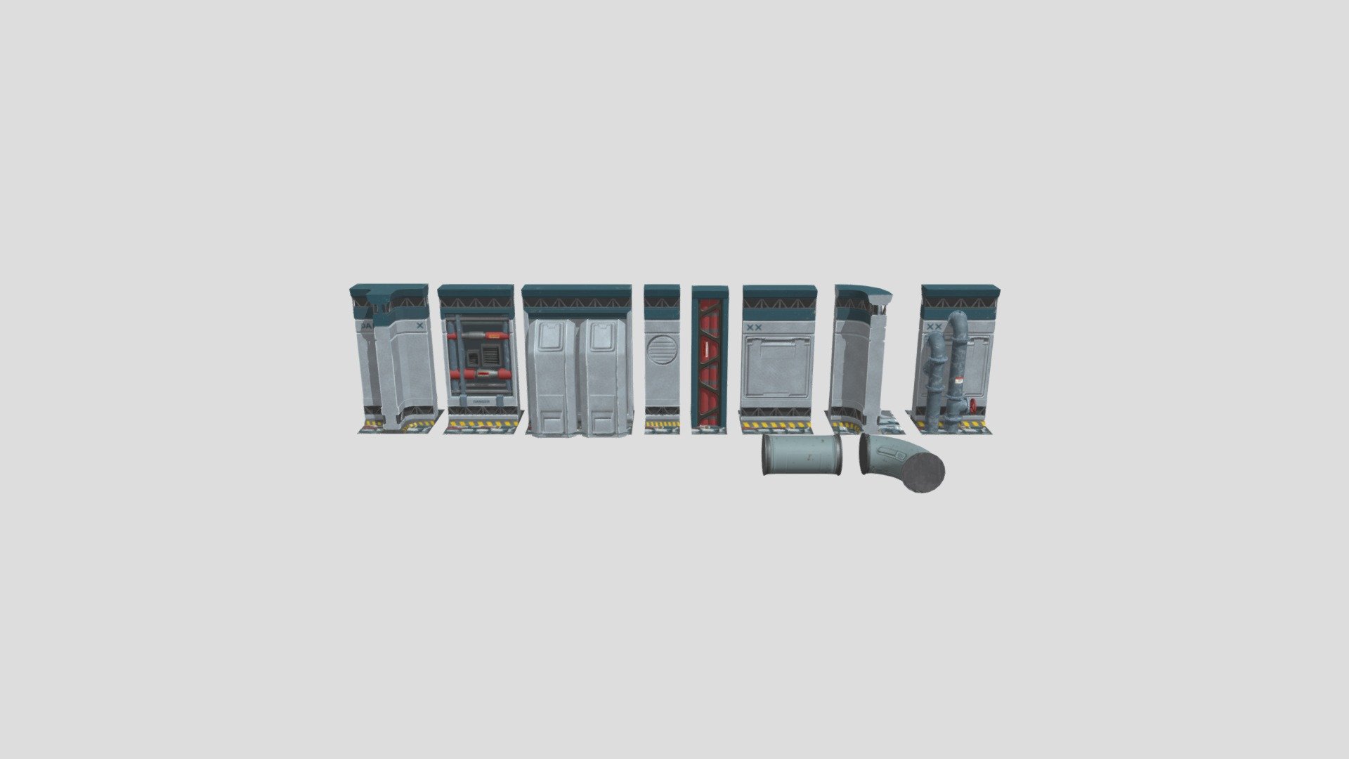 industrial sci-fi looking -modular wall elements - 3D model by ...