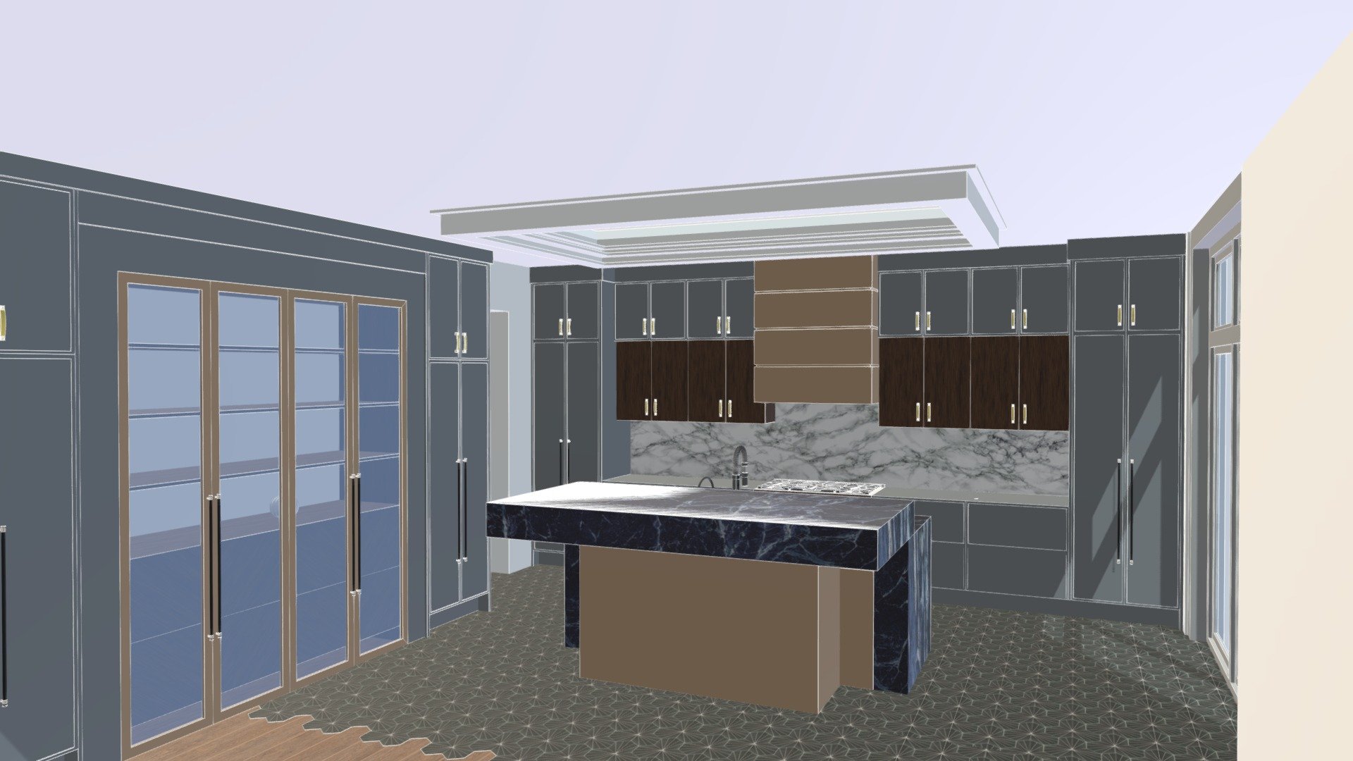 kitchen design - 3D model by vietrynska [d10aee3] - Sketchfab