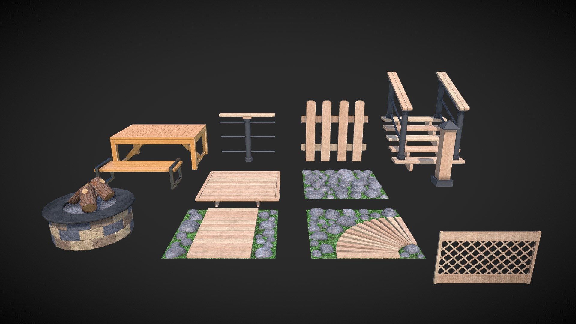Backyard modular assets - Download Free 3D model by Jose Garcia (@Jose ...