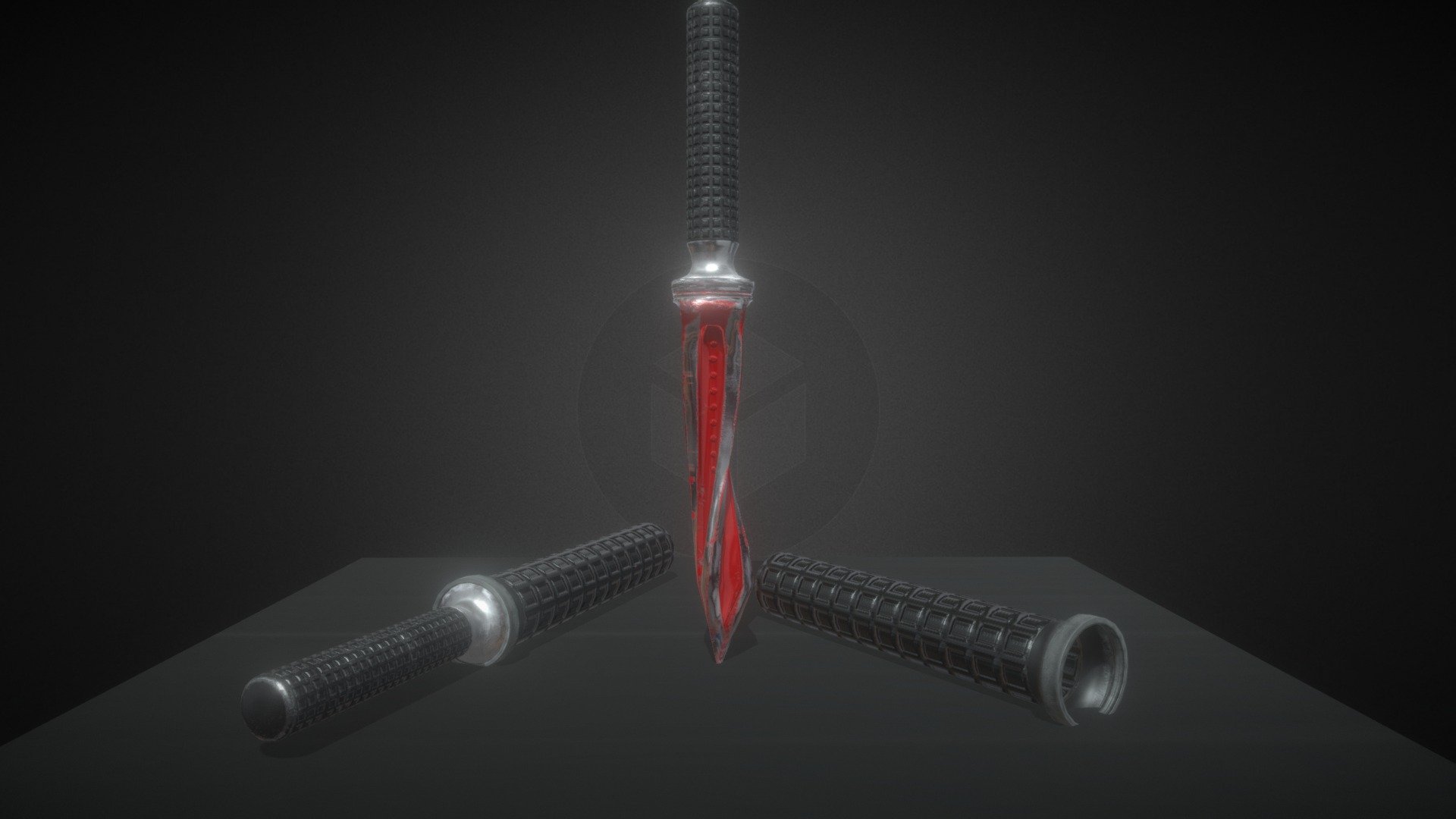 Microtech Jagdkommando Tri-Edge Dagger Low Poly - 3D model by ...