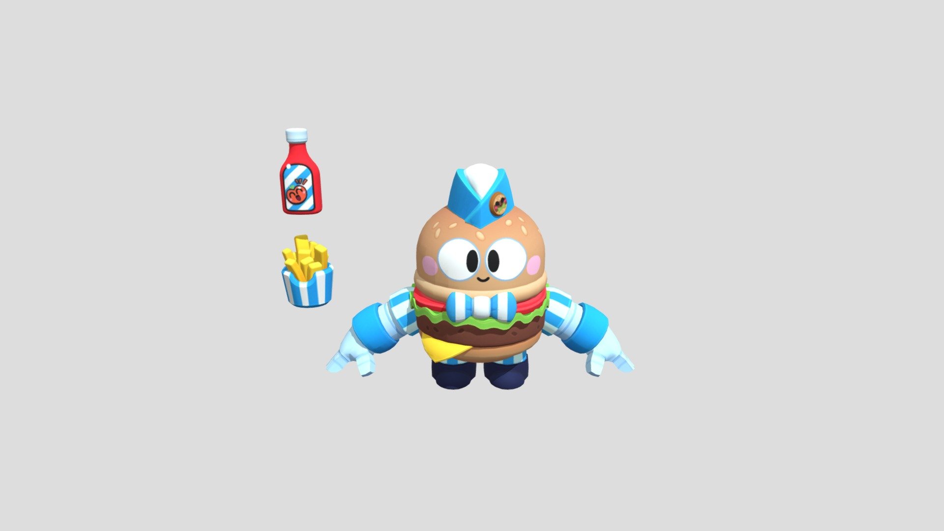 X lou brawl stars skin - Download Free 3D model by Cartoon splash (davi ...