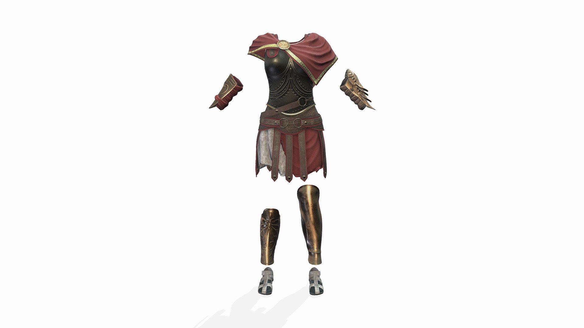 Female Ancient Roman Commander Uniform Outfit - Buy Royalty Free 3D ...