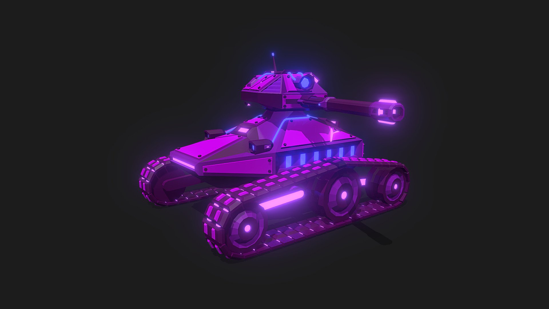 Synthwave tank - 3D model by YiTi (@YiiTii) [d11cb81] - Sketchfab