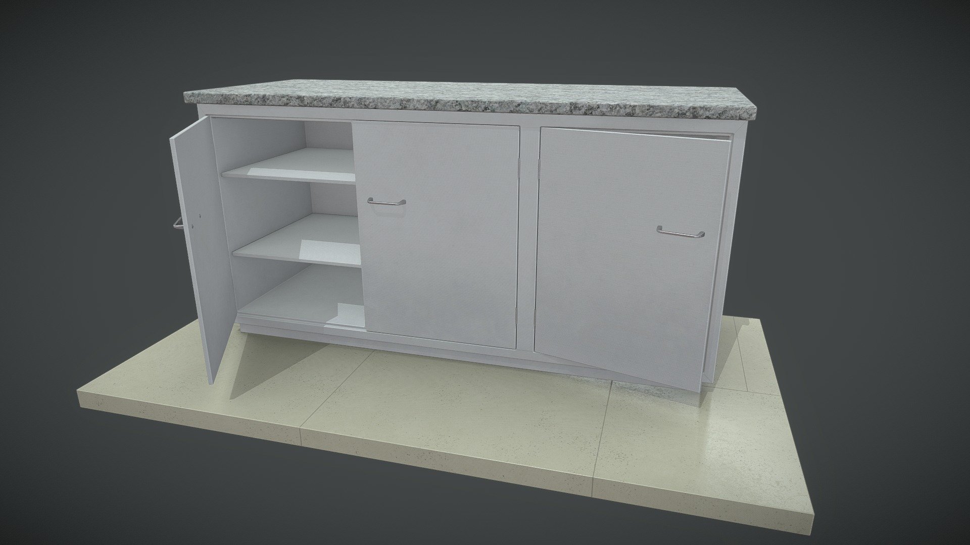Granite Counter with 3 Doors - Download Free 3D model by cesar.seidel ...