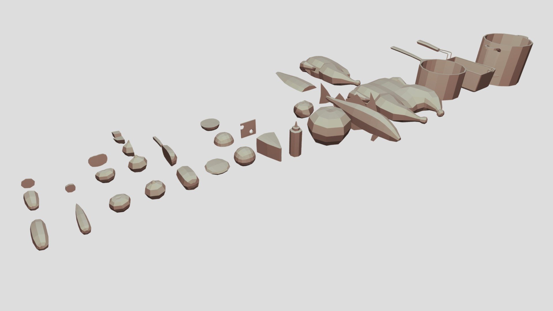 Kitchen apparel and ingredients - 3D model by VarioVant [d126bdd ...
