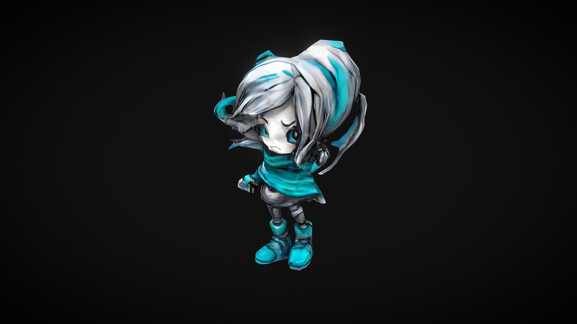 "Electric Blue Joy: A Vibrant Cartoon Gesture Ar - Download Free 3D ...