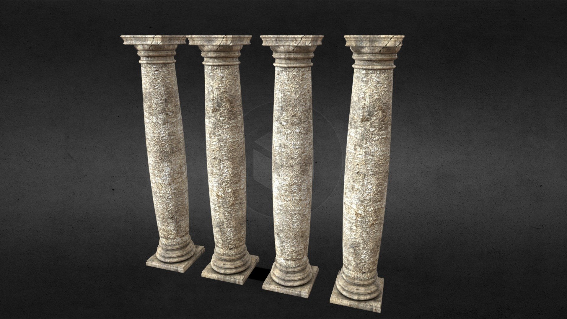 Ornamented Column - Asset Pack - Download Free 3D model by Samuel F ...