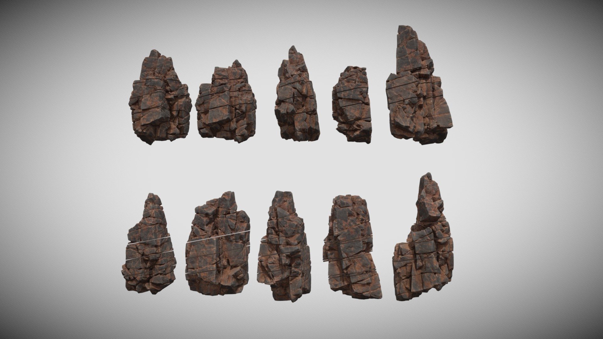 Low poly Desert Cliff Modular Rock 220101 - Buy Royalty Free 3D model ...
