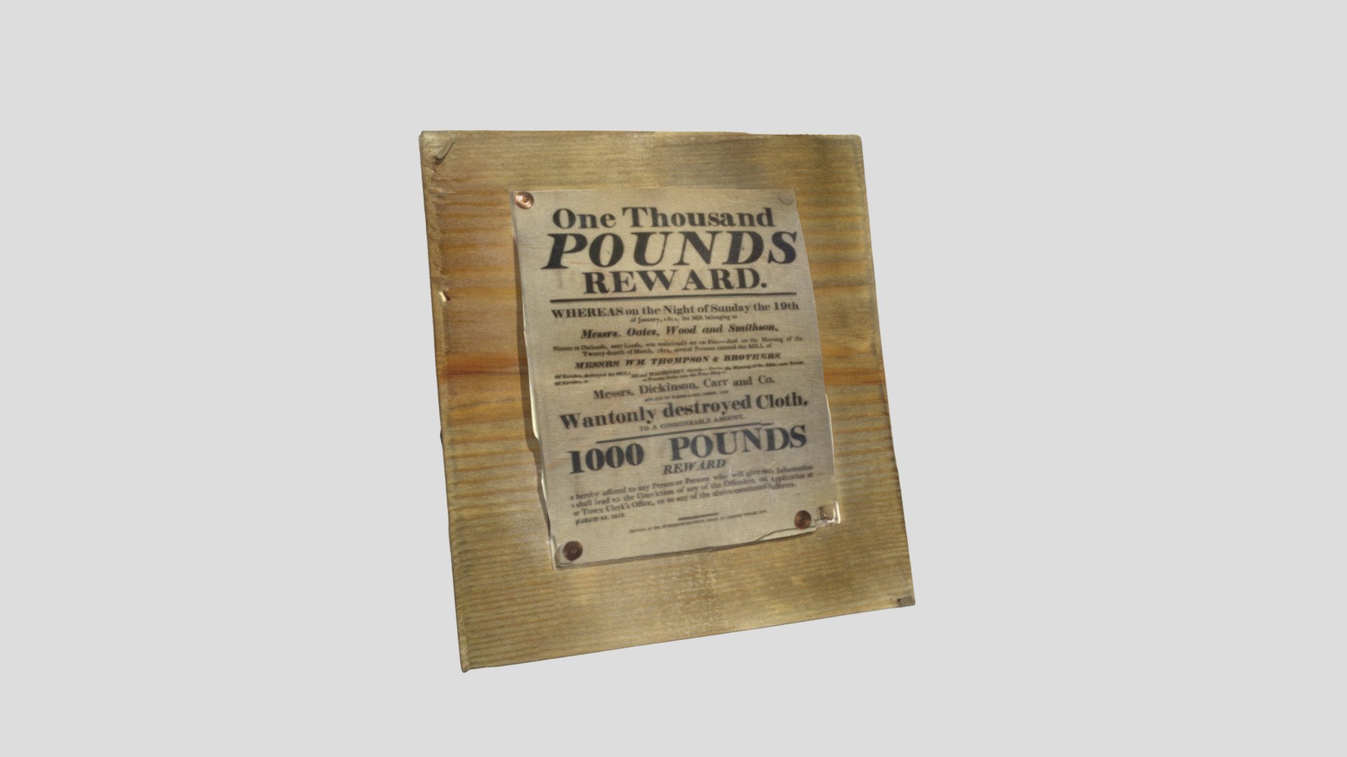Reward sign - 3D model by Aberdeen City Libraries ...