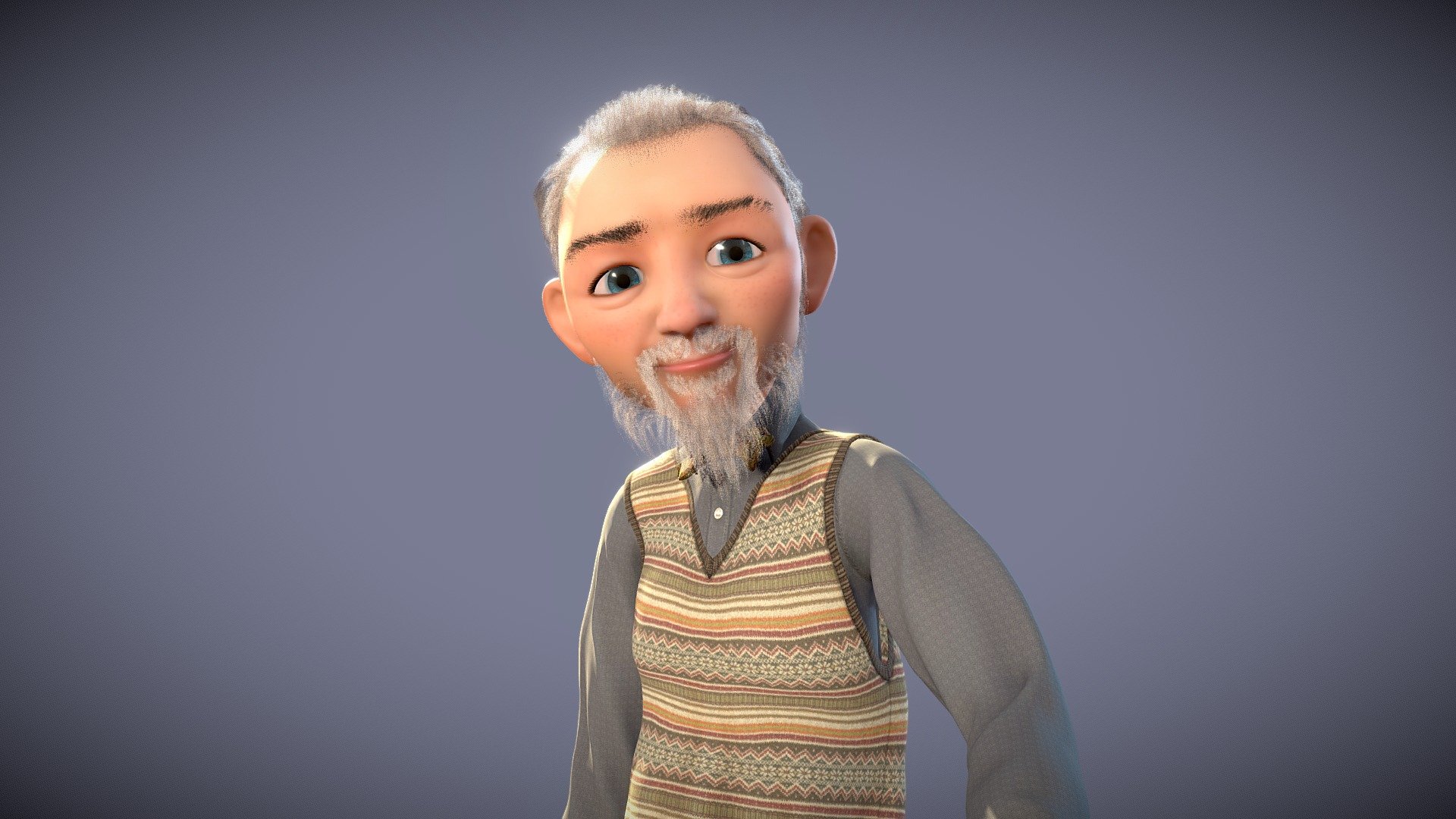 Cartoon cartoon old man old man have a binding - Buy Royalty Free 3D model by mpc199075 [d138592 ...